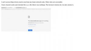 Cant access oracle.com from my home network only