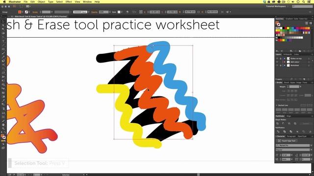 The Blob brush tool & Eraser tool in Adobe Illustrator Ep11/19 [Adobe ...