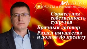 Совместная собственность супругов. Брачный договор, раздел собственности по закону. Долги по кредиту