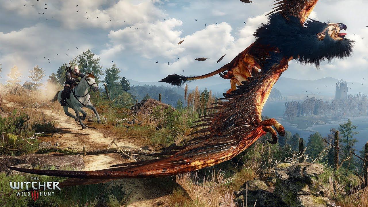 The Witcher 3 Wild Hunt - Бестия из белого сада и сражение с Грифоном! #5 4K Ultra+Mod