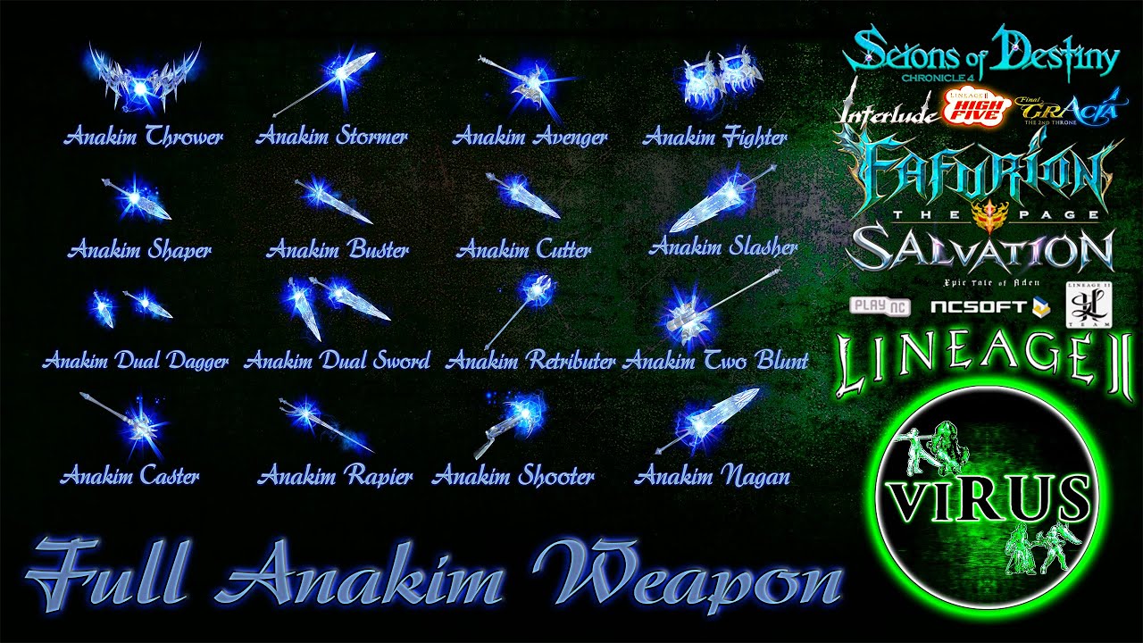 Full Set of Anakim Weapons. LINEAGE II - Prelude Of War. Any Chronicles ◄√i®uS►