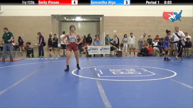 FILA Junior 51 kg / 112.25 lbs. - Emily Pinson vs. Samantha Higa ...