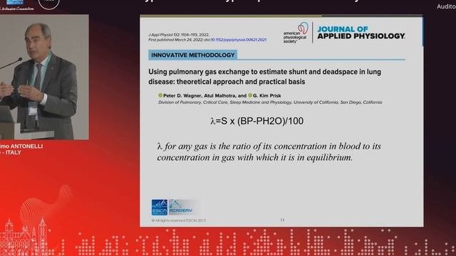 Role of haemodynamics in shunt and deadspace M Antonelli (ESICM 23)