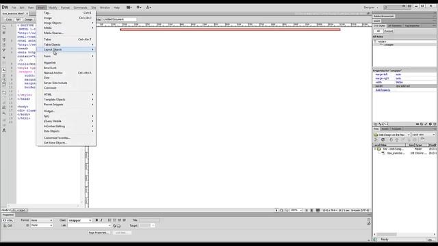 Using DreamWeaver to create DIV containers and add CSS Styles (Part 1 ...
