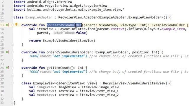 Adapter & ViewHolder - Simple RecyclerView in Kotlin (2020 with AndroidX) Part 2