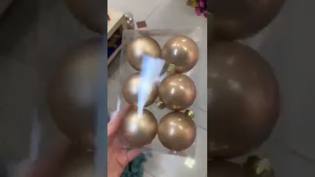 Набор новогодних игрушек пудра