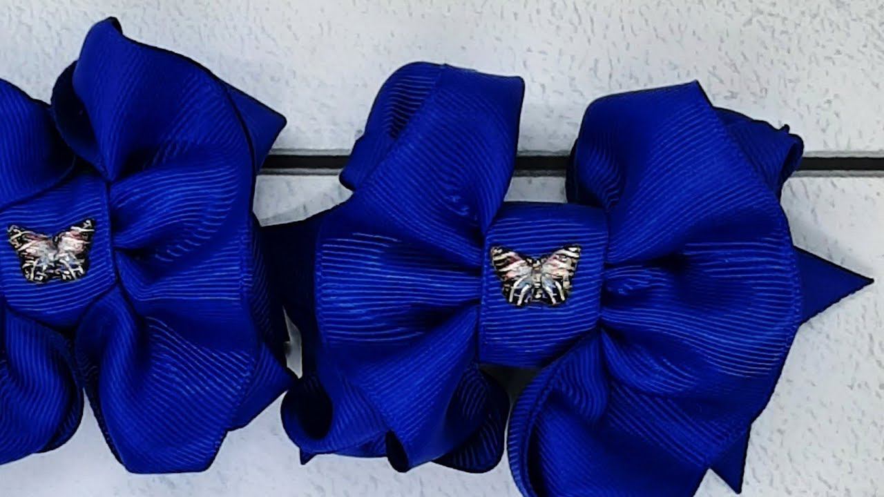 МК. Школьные бантики из репсовой ленты 4 см. своими руками.
