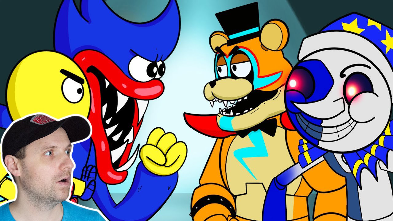 Фнаф Секьюрити Брич Против Поппи Плейтайм Анимация. Реакция.