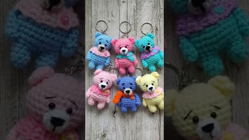 Мишки-брелоки амигуруми❤#амигуруми#мишка#брелок#сувенир