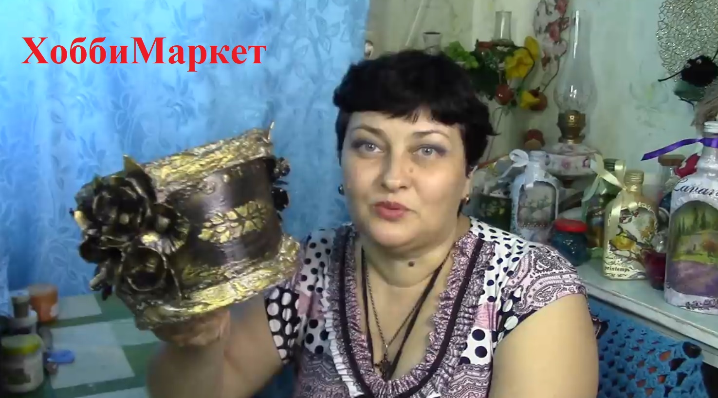 Цветочный горшок из пластикового ведерка ХоббиМаркет