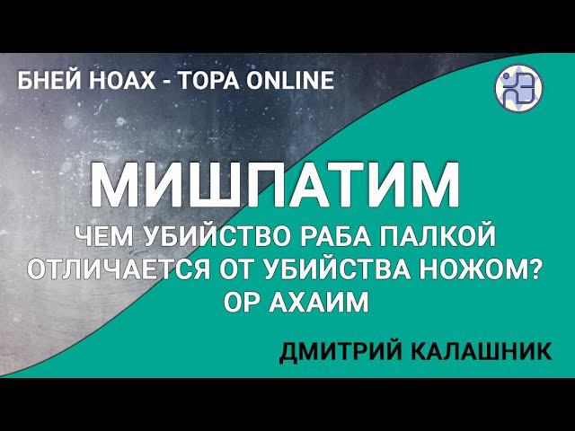 Чем убийство раба палкой отличается от убийства ножом? Ор аХайм ШМТ 21:19-23 Глава Мишпатим