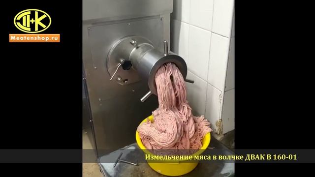 Измельчение мяса в Волчоке ДВАК В-160-01 ПН