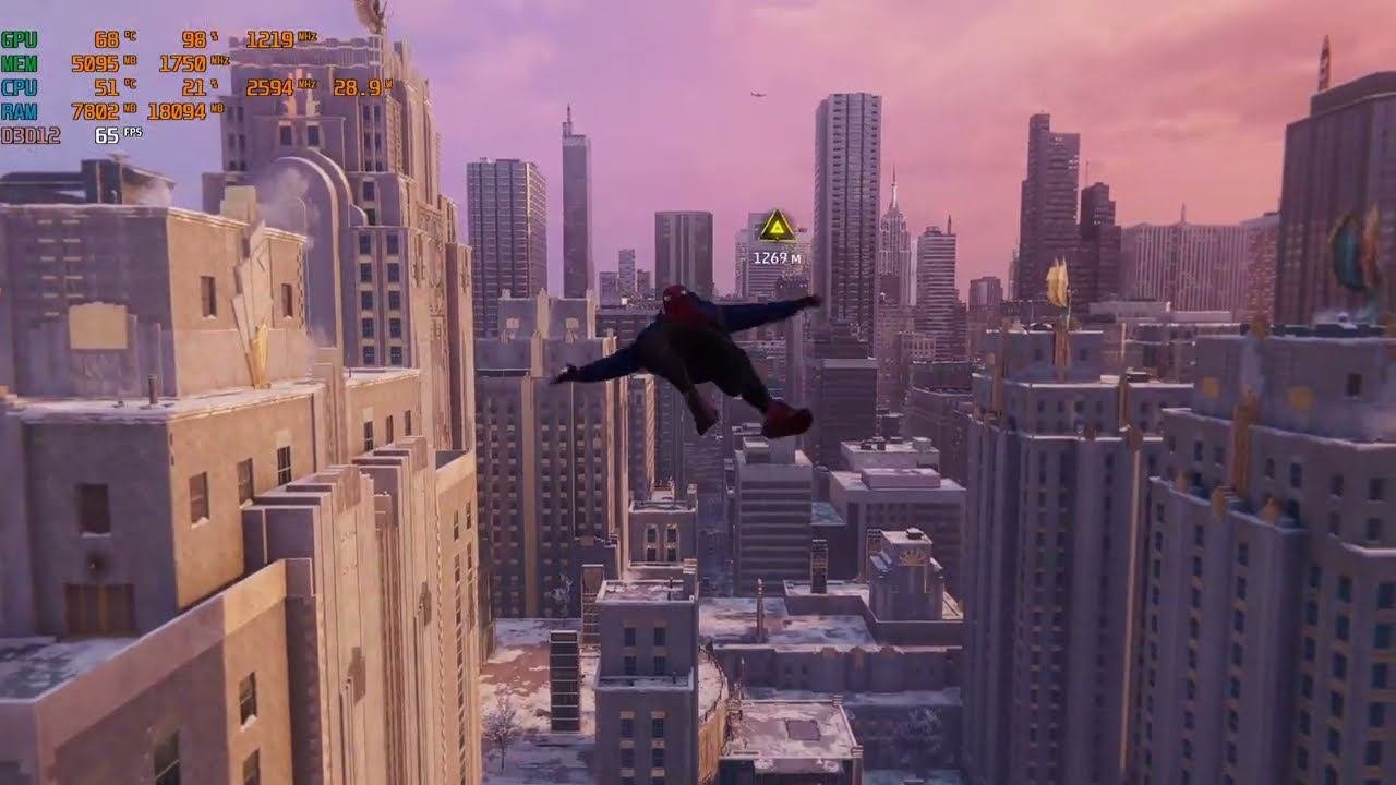 Marvel's Spider Man  Miles Morales.Xeon 2630v4+RX 580,средние.