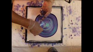 (33) "FOR SHERRY" Acrylic Dutch Pour. Dirty Cup. Purple, Lavender, Powder Blue, Mint Green. Awesome