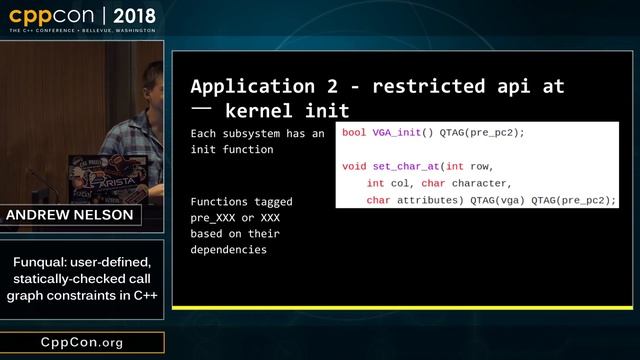 Funqual_ user-defined statically-checked call graph constraints in C++ - Andrew Nelson [CppCon 2018]