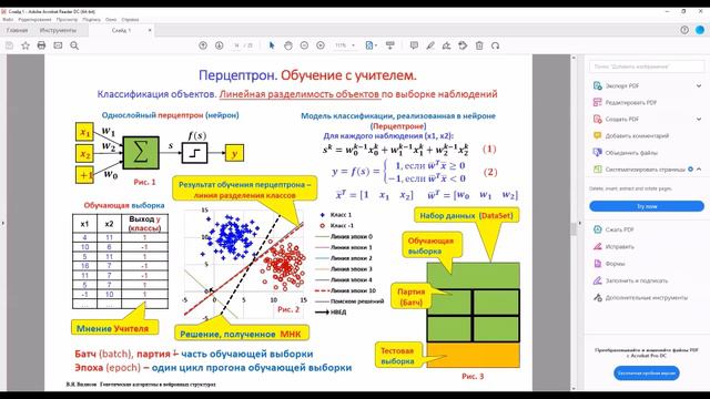 Перцептрон. Классификация объектов_Лекция 1. (Разр. 540р_(286 Мб))
