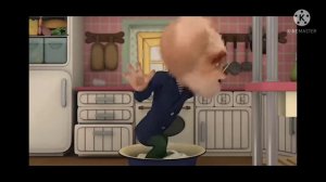 дедушка барбоскин: топчет картофельную пюре и танцует