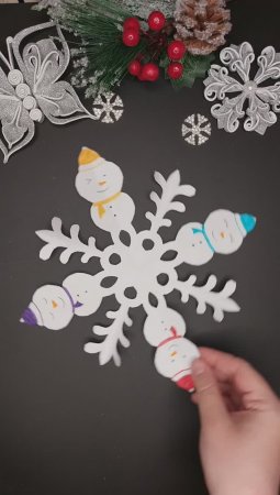 Новогодняя снежинка своими руками. Новогоднее украшение. #снежинкиподелка #снежинки #2024