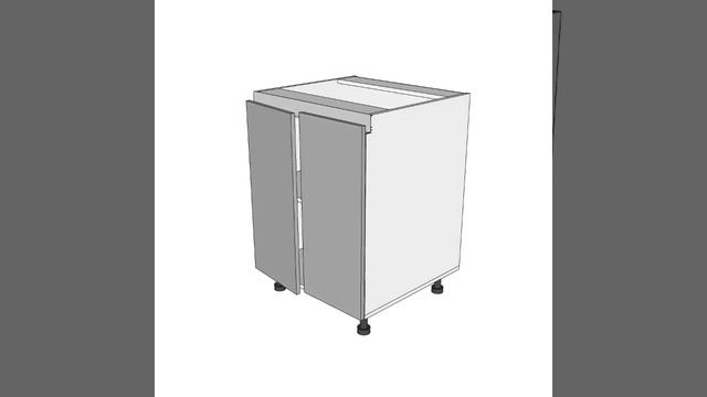 Кухонный шкаф с распашными фасадами и профилем гола для проектирования мебели в SketchUp