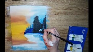 Рисую дом у озера
