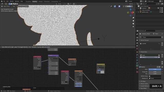 Анимированный переход материала в Blender
