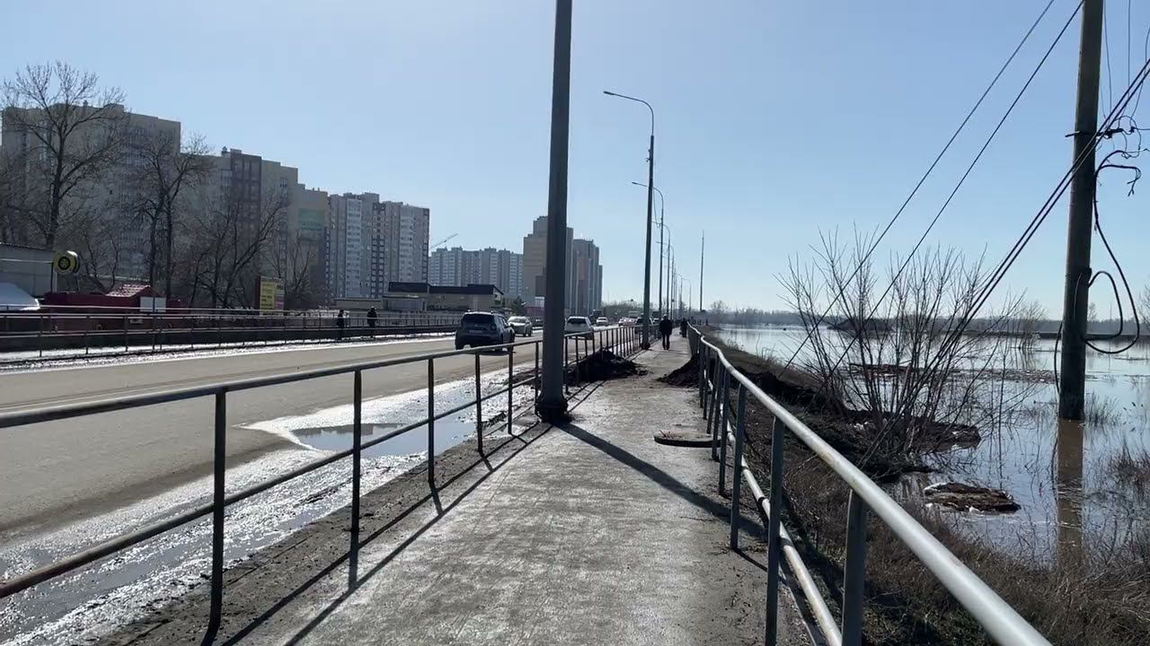 Паводок в Оренбурге. 11 апреля 2024г. Время 10:30