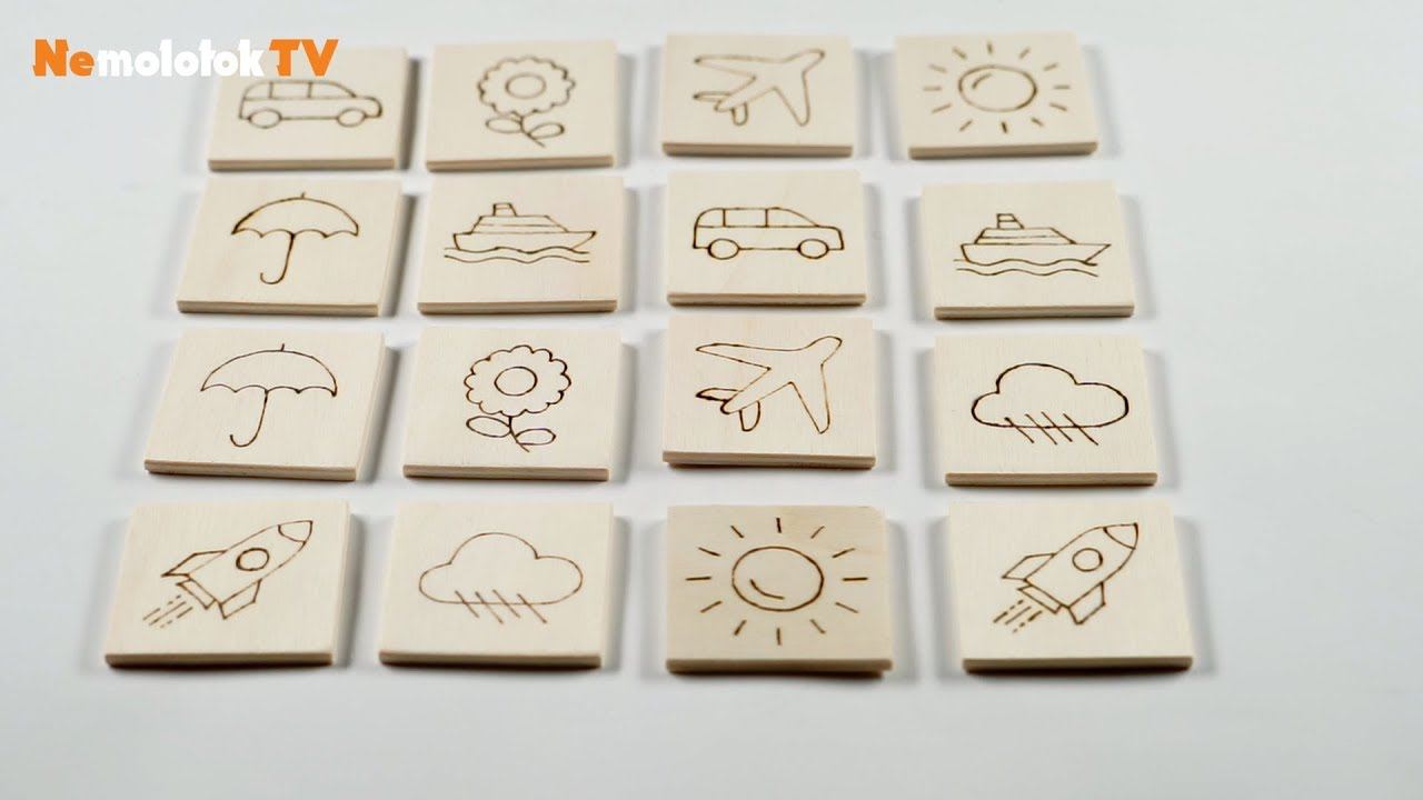 93. Игра Мемори лобзиком и выжигателем. DIY. Memory game with fret-saw