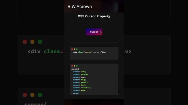 How to Change Mouse Cursor in CSS | Mouse Pointer | CSS Cursor Property | CSS Project | Traning