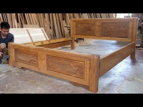 Совершенная деревообработка! Как сделать огромную резную кровать!