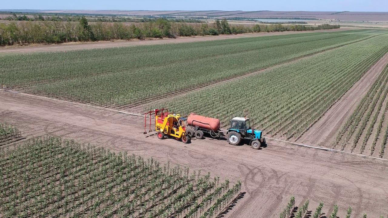 Идеально точный сад! Рез-т работы автопилота Raven при посадке питомника  с точностью RTK Slingshot