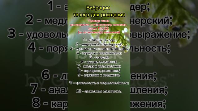 Вибрации твоего дня рождения