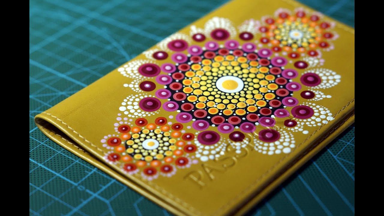 Точечная роспись (point-to-point) техника дот арт (dot art). Роспись обложки для паспорта. Часть 2.