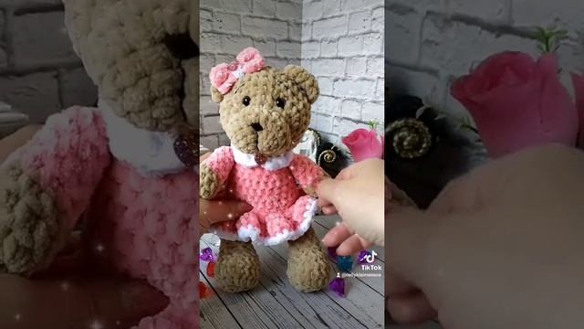 Обзор Мишка амигуруми ручной работы.