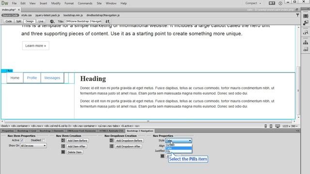 Creating a Vertical Sidebar Nav using DMXzone Bootstrap 3 Navigation – смотреть онлайн видео от ...