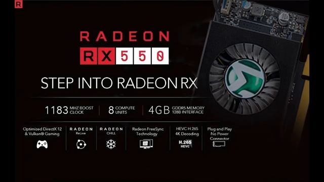 MAXSUN AMD Radeon RX 550 4GB Low Profile Small Form Factor Video ...