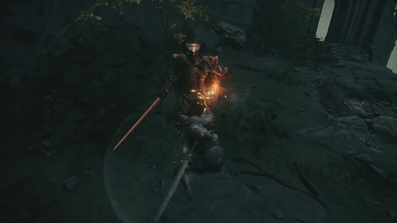 Elden Ring - сражение с рыцарем.