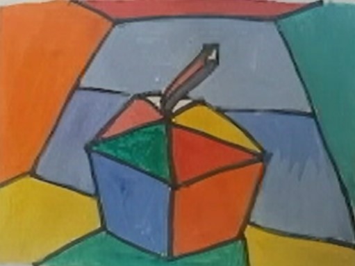 Рисеум яблоко-абстракция, легко и просто