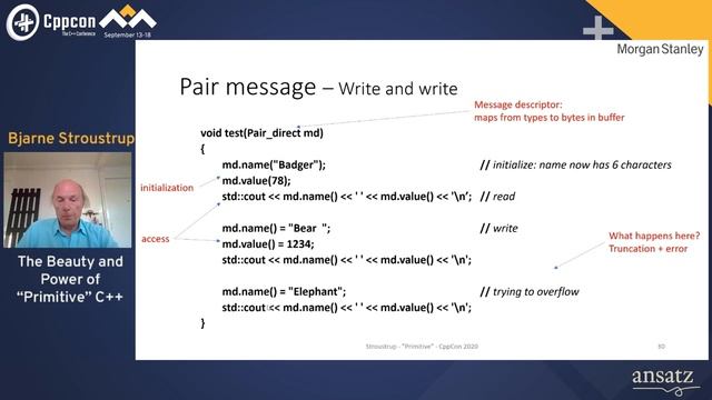 Plenary_ The Beauty and Power of _Primitive_ C++ - Bjarne Stroustrup - CppCon 2020