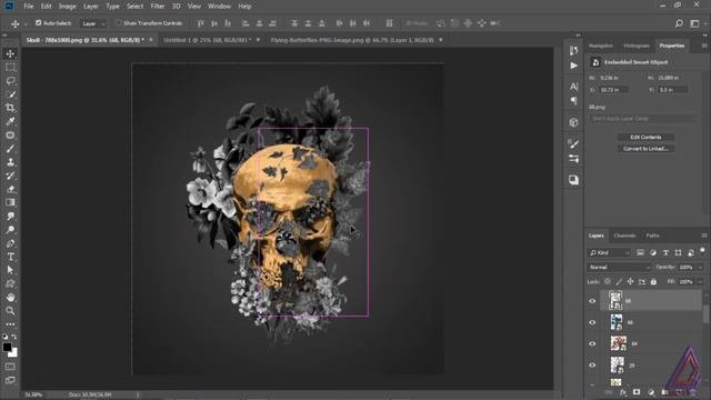 Golden Skull In The Foliage : Photo-Manipulation Photoshop CC Tutorial ...