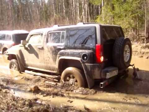 HAMER H3 застрял в болоте.AVI