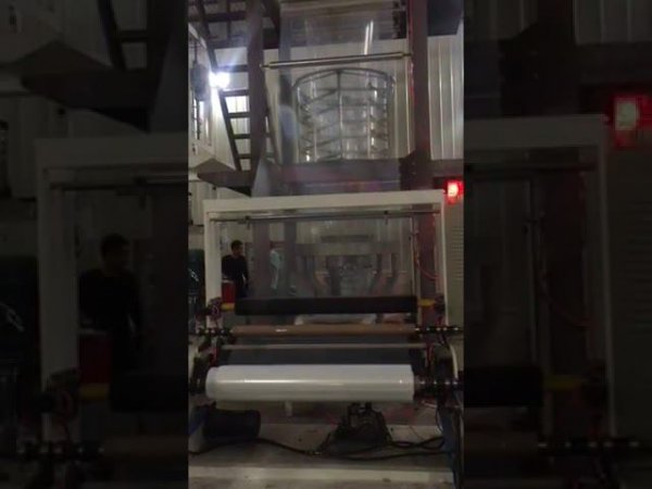 Работа автоматического намотчика экструдера