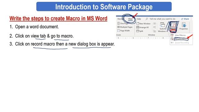 What is Macro in MS-Word ? II How to record macro II Write the steps to ...