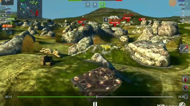 САУ ПТ Т110Е4 реплей боя в wot blitz ? рекомендую к просмотру ?