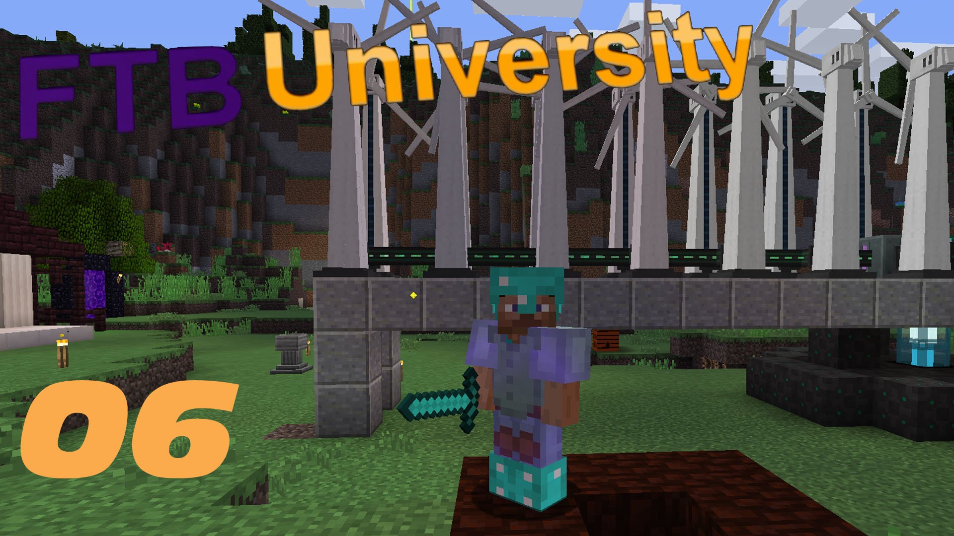 FTB University Lp Ep #6 Void ore miner на ветряках - руда из воздуха