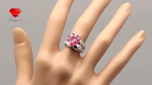 Bije.ru: Кольцо в виде сердца с родиевым покрытием и фианитами Luciana (Лучиана)