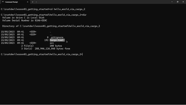 007. 1.4 Creating an application by using Cargo