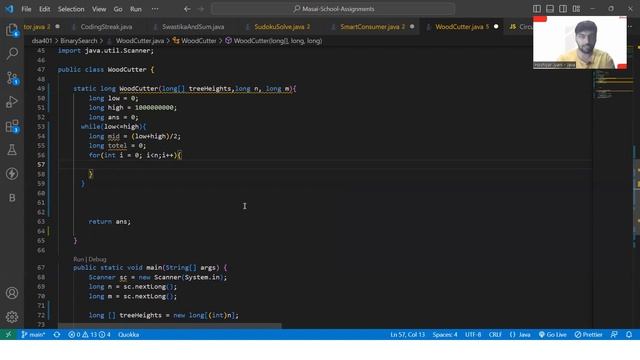 Wood Cutter Binary Search algo | Finding the Maximum Height for a Wood Cutter | DSA - Hoshiyar ...