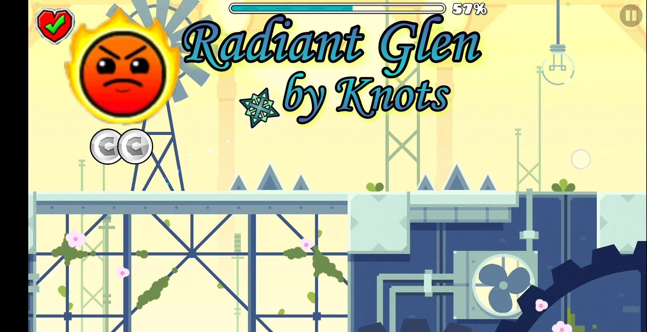Radiant Glen by Knots (Harder 6*) [All coins] | Geometry Dash