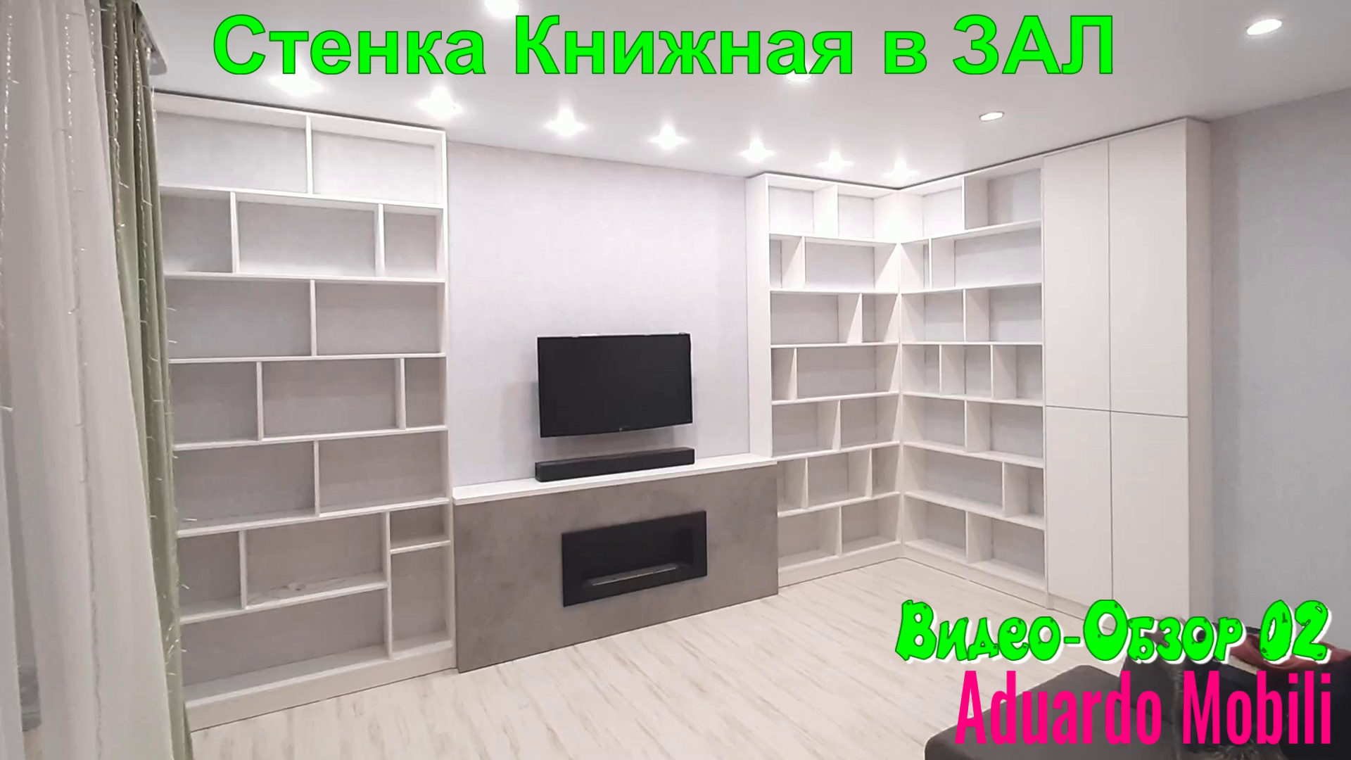 СТЕНКА Книжная в Зал. Видео - Обзор 02