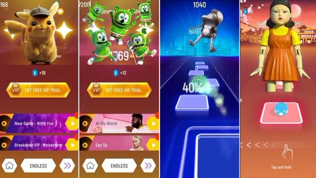 Pikachu - Gummy BearTeam - Crazy Frog - Squid Game _ Tiles Hop EDM Rush_(720P_HD).mp4